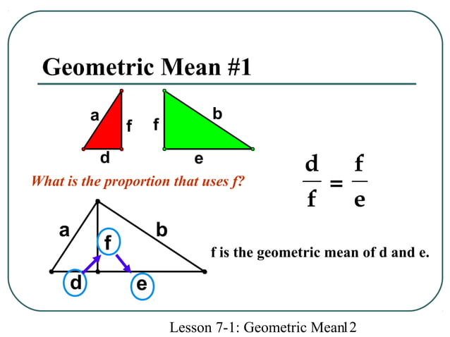 Math (geometric mean) | PPT | Homework and Study | Education