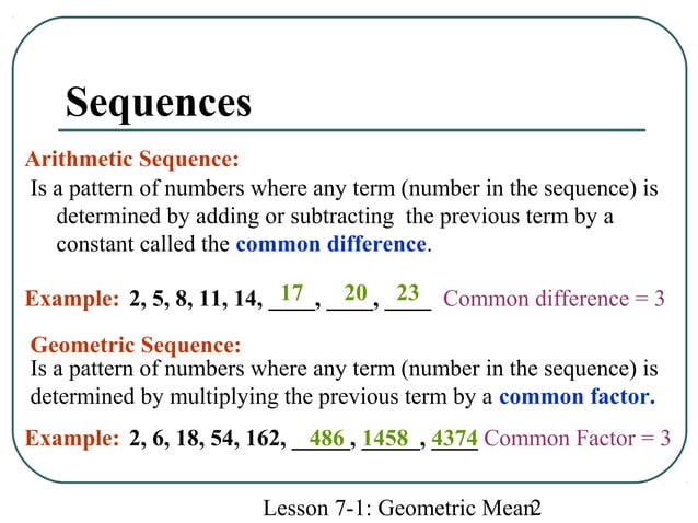Math (geometric mean) | PPT | Homework and Study | Education