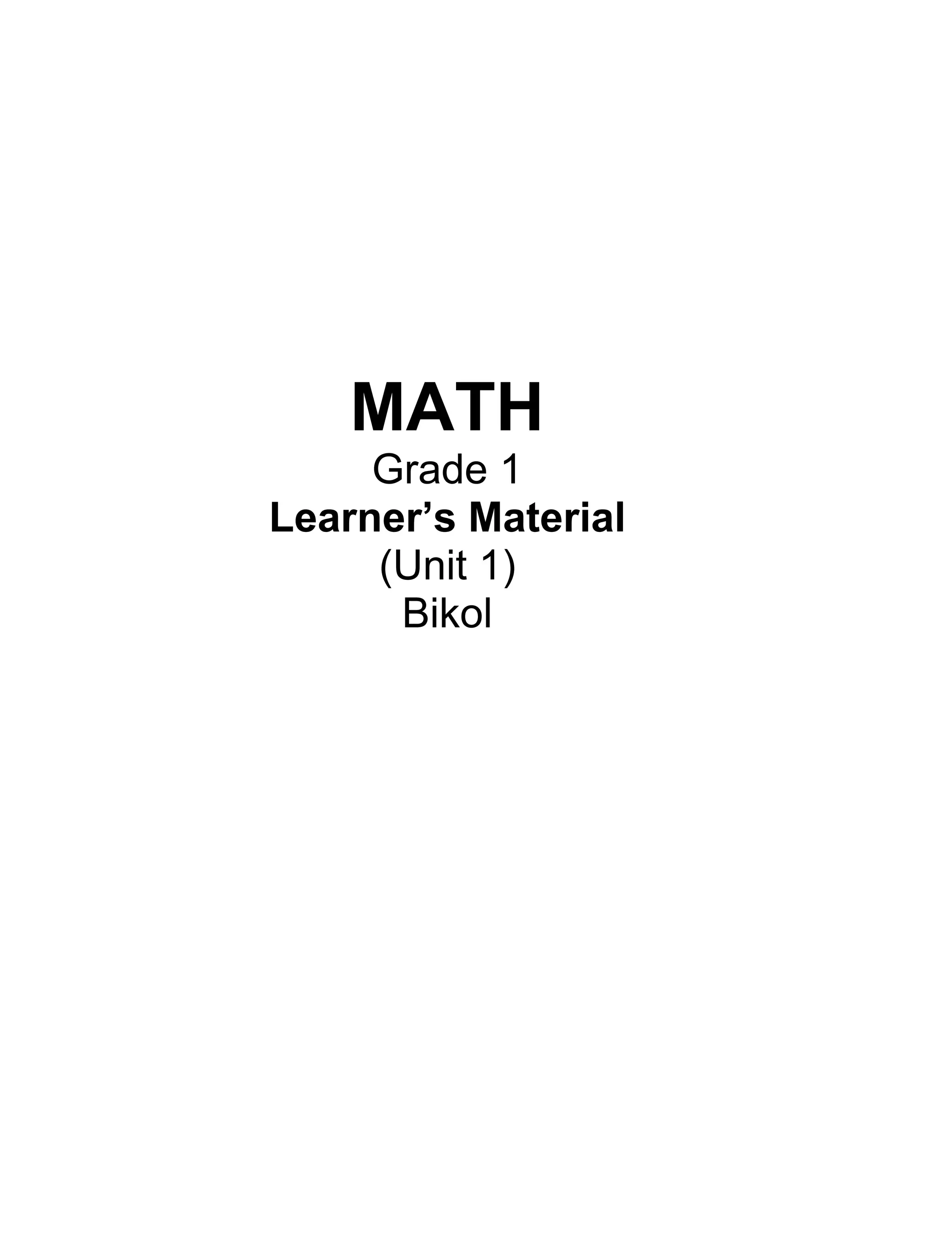 Math gr. 1 l ms (q1) | PDF