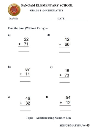 Math Subject Grade 1 Annual Worksheets.docx