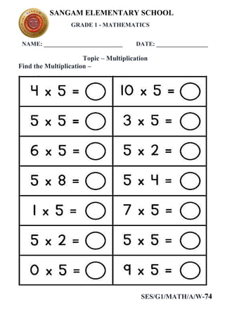 Math Subject Grade 1 Annual Worksheets.docx