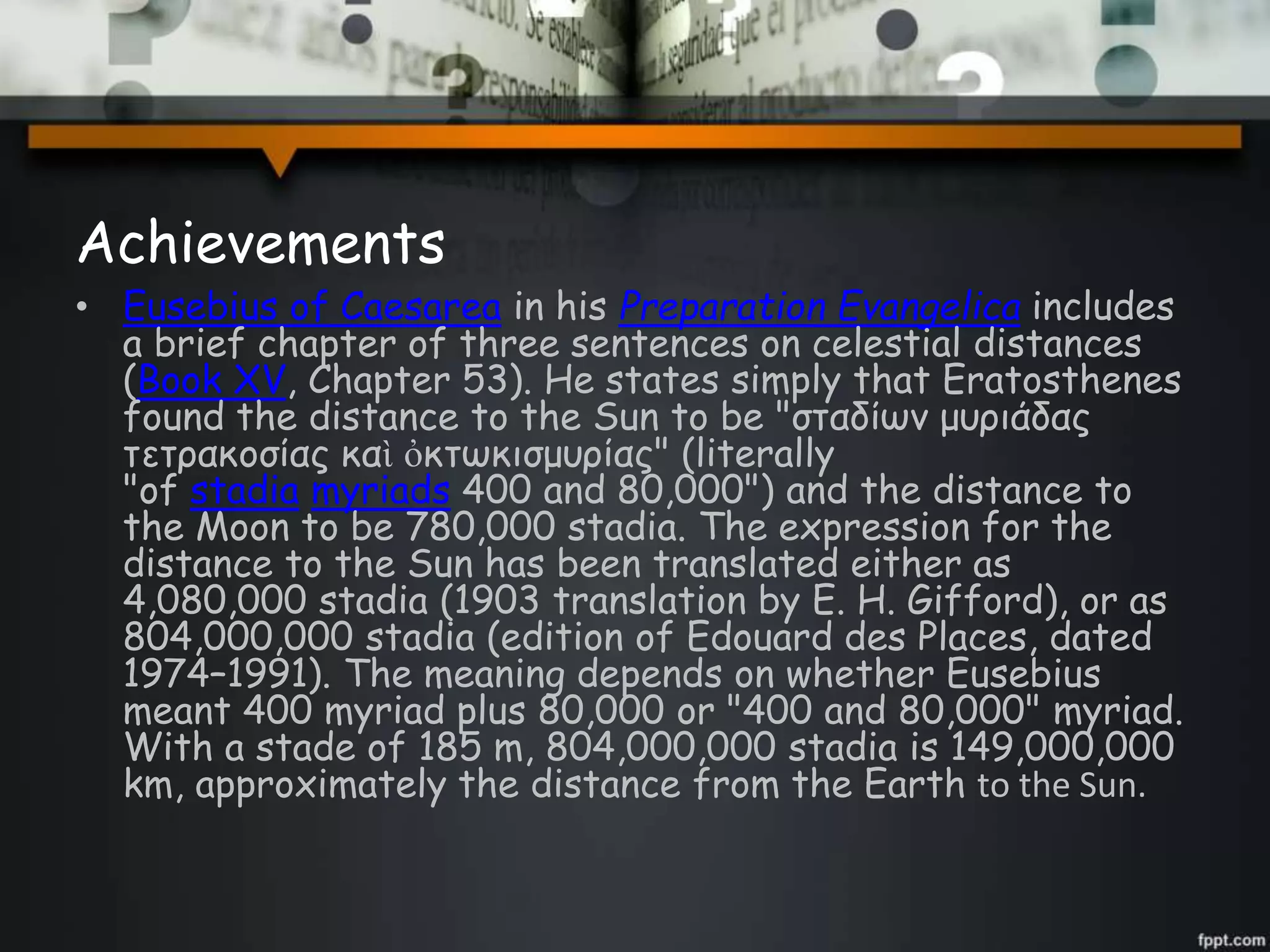 Great Mathematician Eratosthenes.pptx | Geography | Science