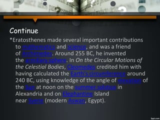Great Mathematician Eratosthenes.pptx | Geography | Science