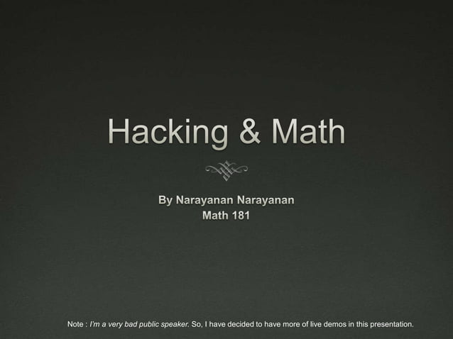 Math & Hacking | PPT