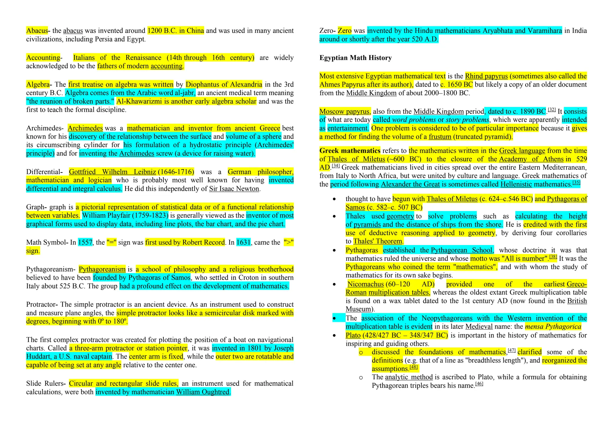 A Reviewer for Math History and Trivia [Not Updated] | PDF