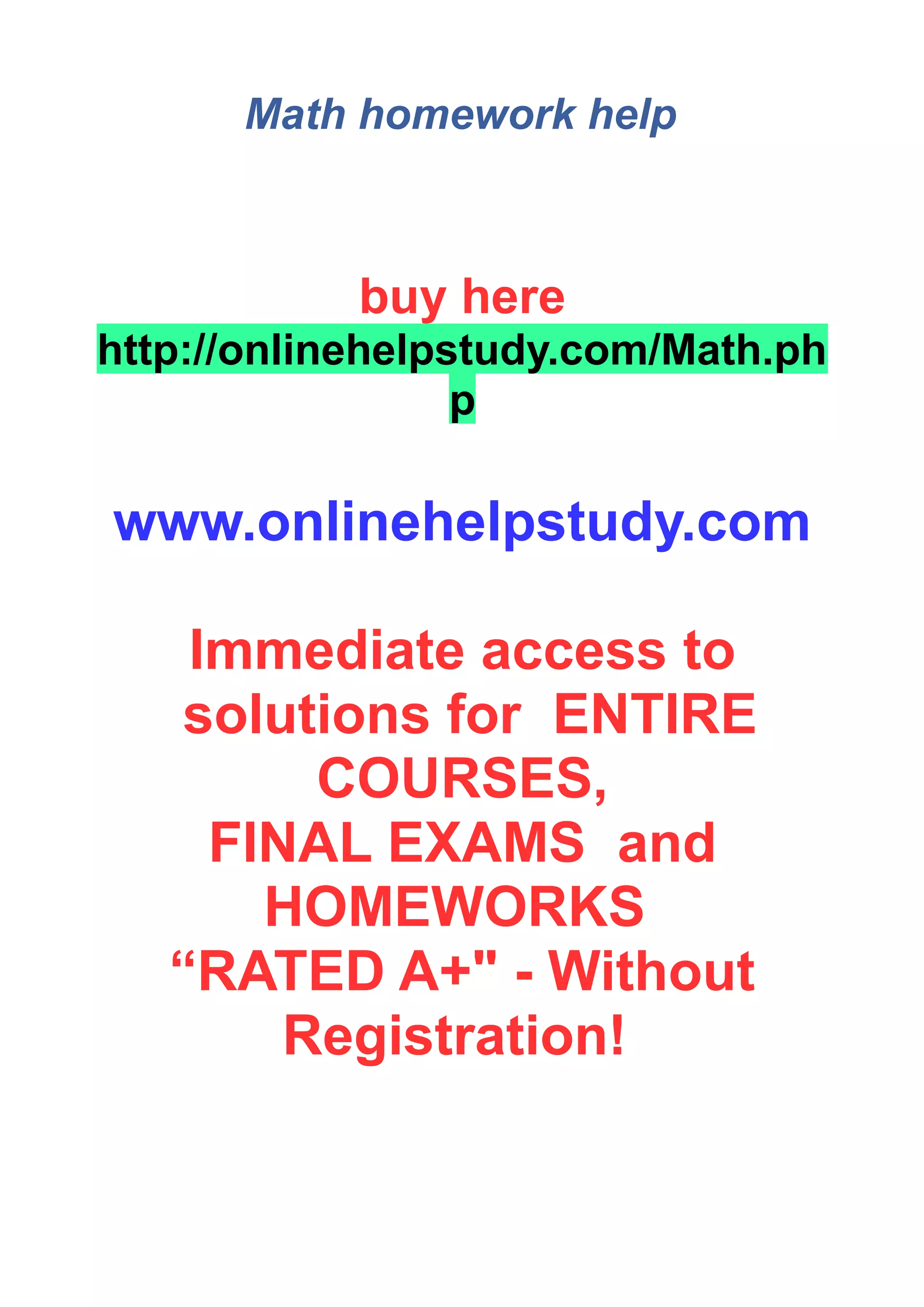 Math homework help | PDF