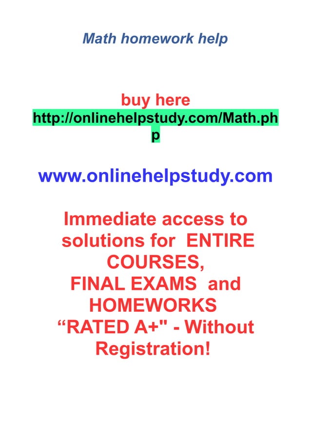 Math homework help | PDF