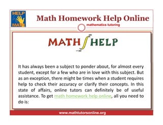 Math homework help online | PPT