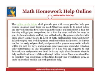 Math homework help online | PPT