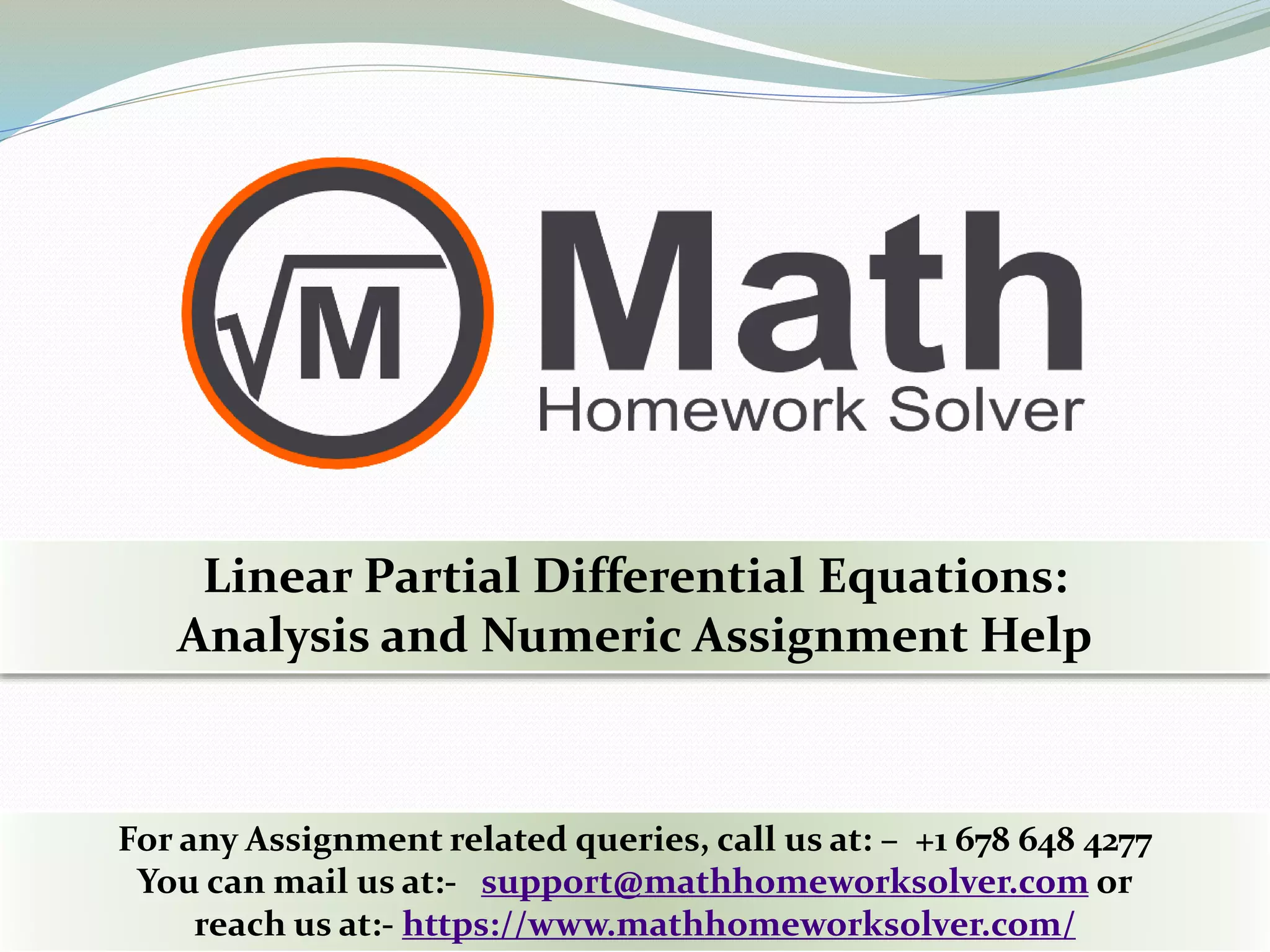 Differential Equations Assignment Help | PPTX | Maps & Navigation