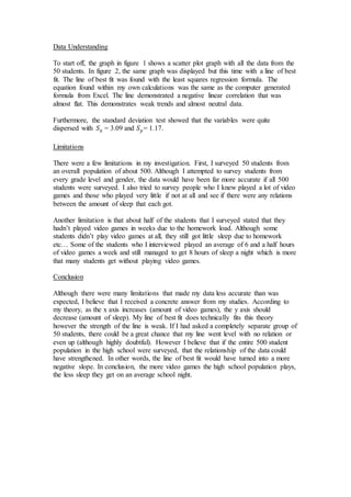 Math Statistics IA December 2010 | DOCX