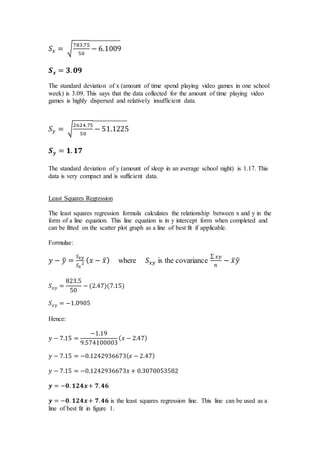 Math Statistics IA December 2010 | DOCX