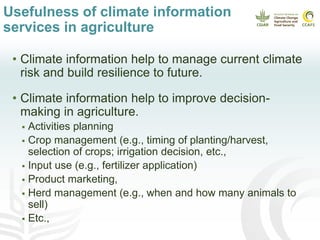 Climate information services: An integral part of some CSVs | PPT
