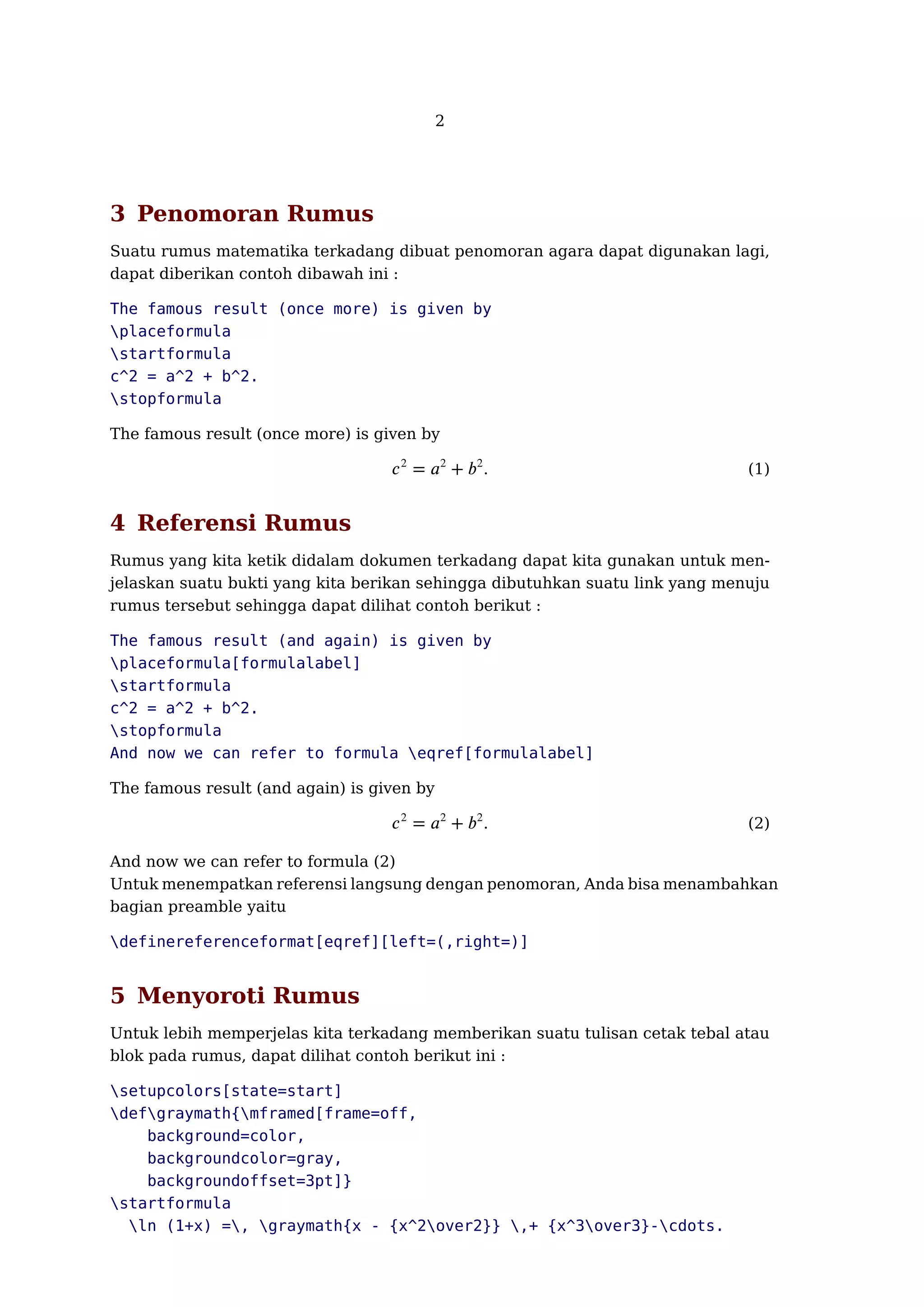 Math in ConTeXt | PDF