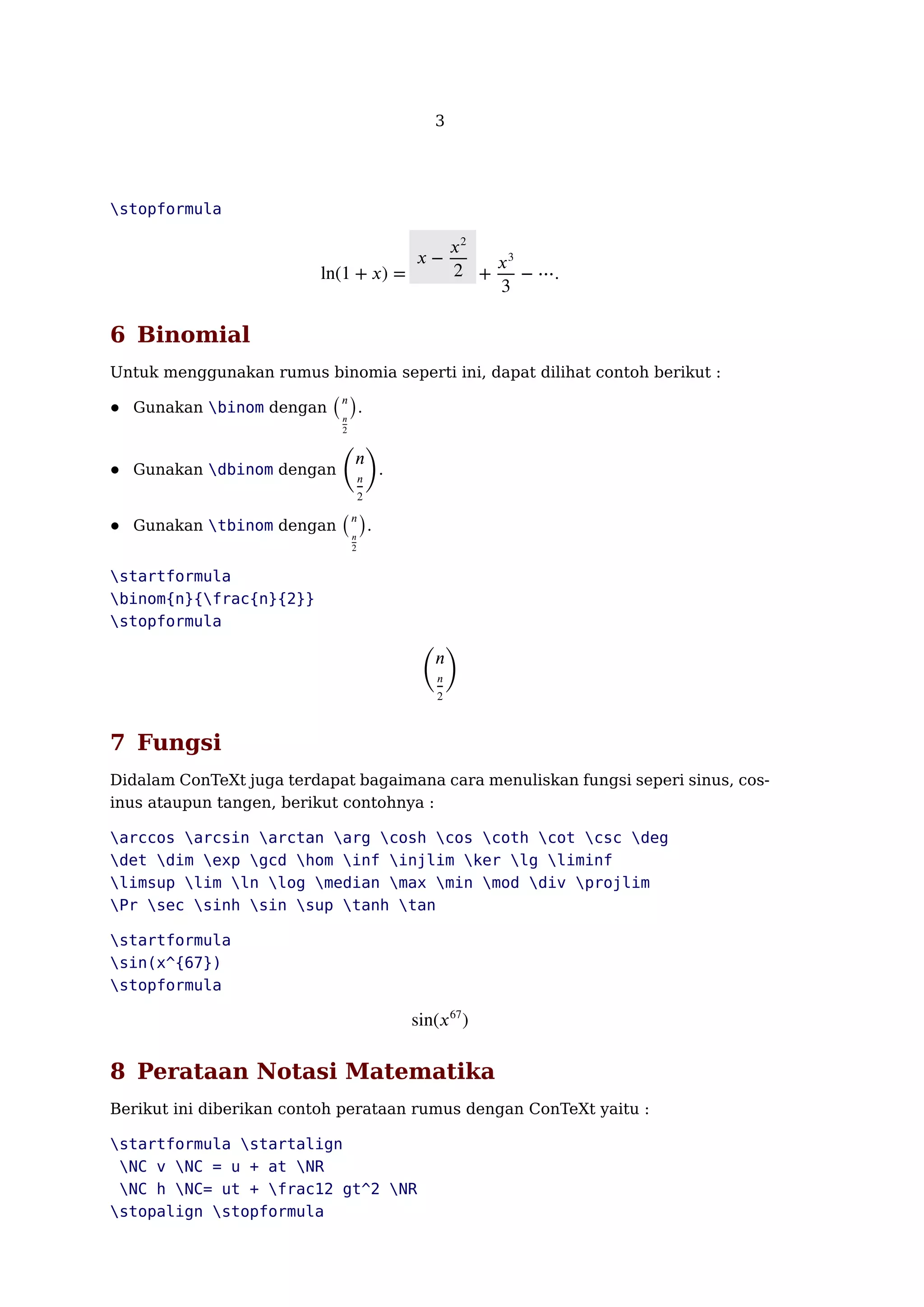 Math in ConTeXt | PDF