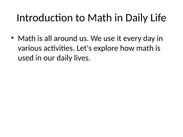MathDailyLife.pptxvdbvdsvdvsdvsdvdvdvdcvd | PPTX