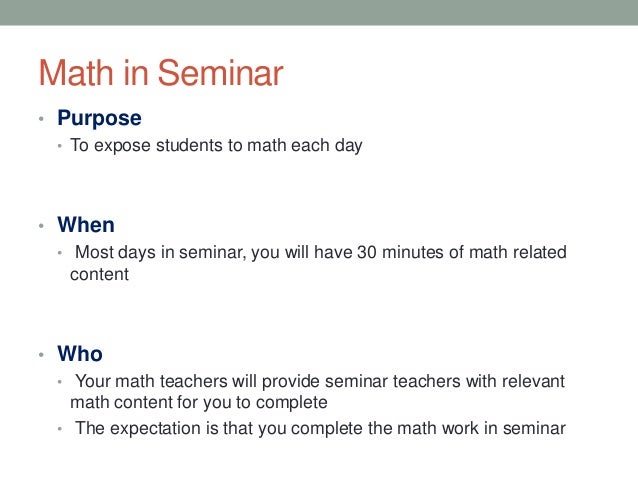 Math in Seminar