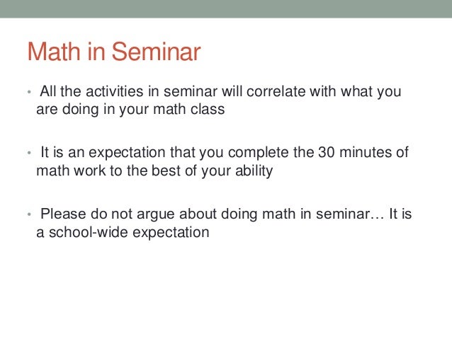 Math in Seminar