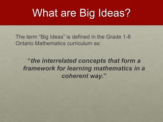Big Ideas and Problem Solving in Math Instruction | PPTX