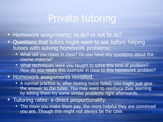 Not Only About Mathematics Tutoring | PPT