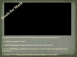Math in the PYP | PPTX
