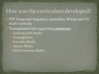 Math in the PYP | PPTX