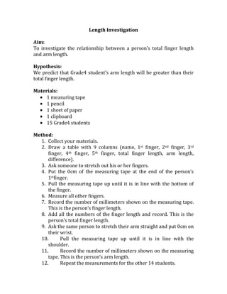 Math investigation | DOCX | Children\'s Health | Healthy Living