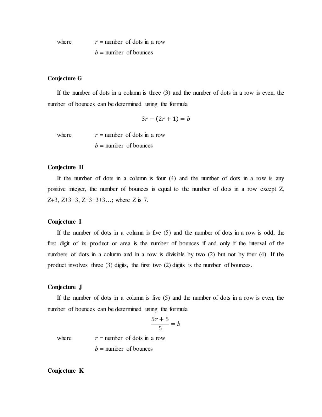 Math investigation (bounces)