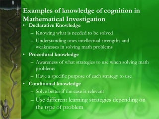 Math investigation using metacognition | PPTX
