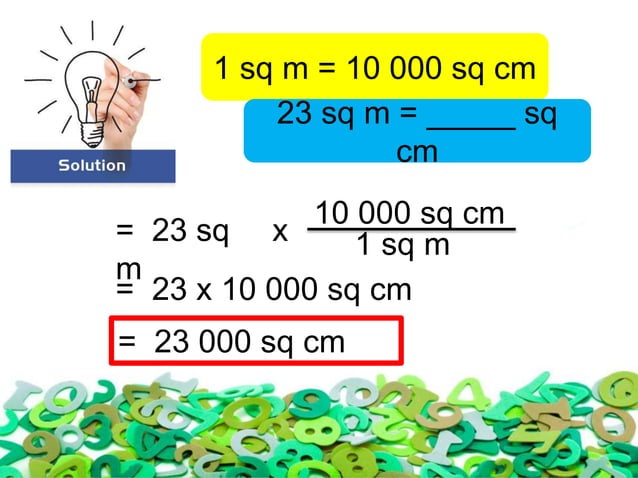 Math iv converting square cm to square m and vice versa | PPTX