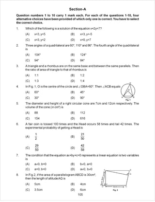 Mathematics IX Summative Assessmant - ll Sample Paper | PDF