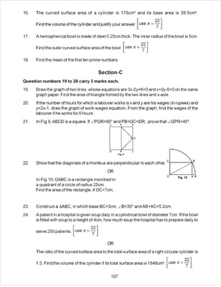 Mathematics IX Summative Assessmant - ll Sample Paper | PDF
