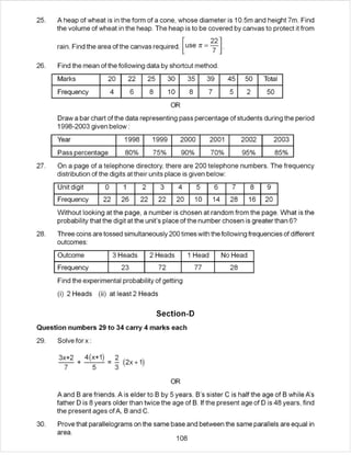 Mathematics IX Summative Assessmant - ll Sample Paper | PDF