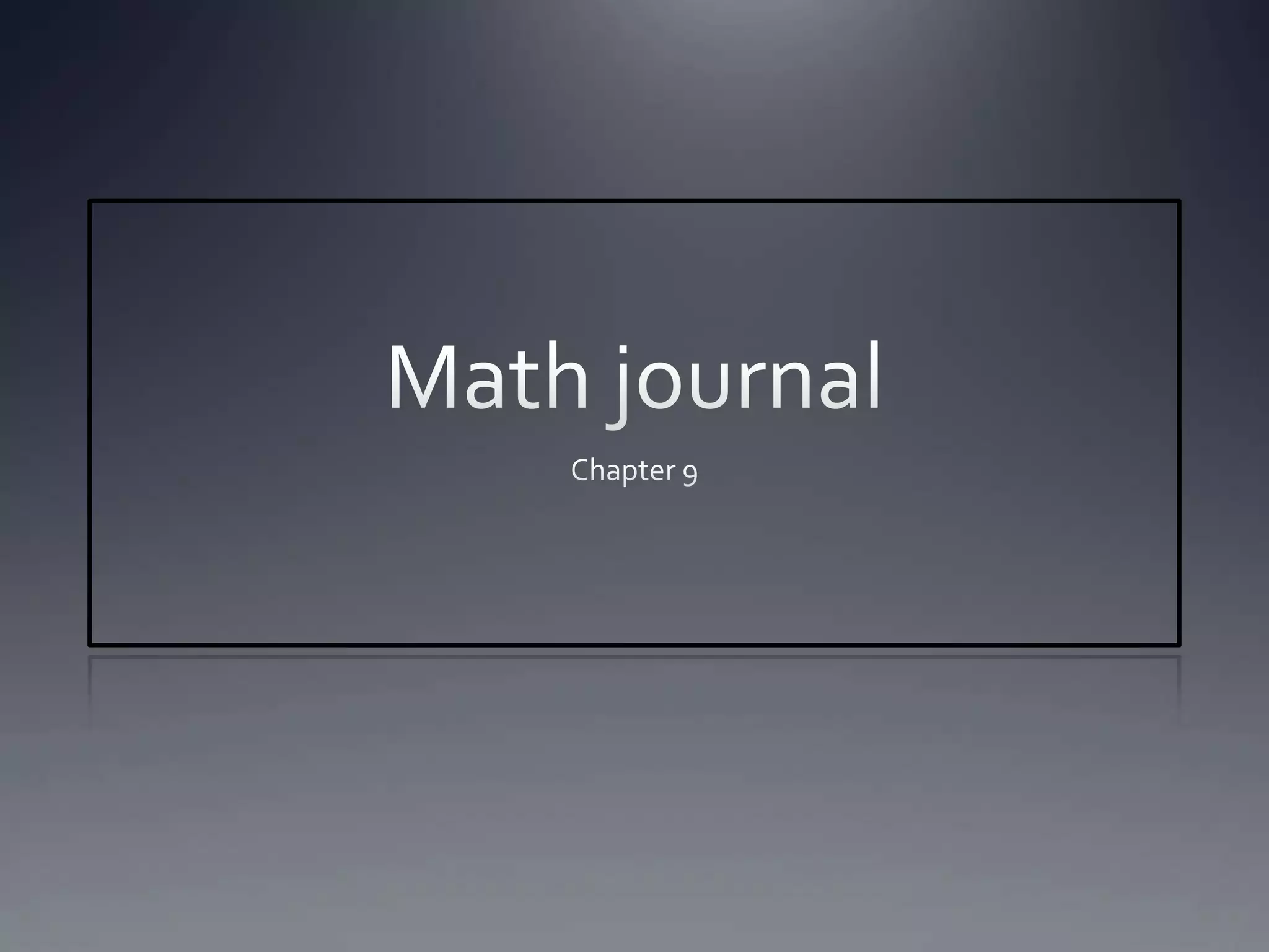 Math journal | PPTX
