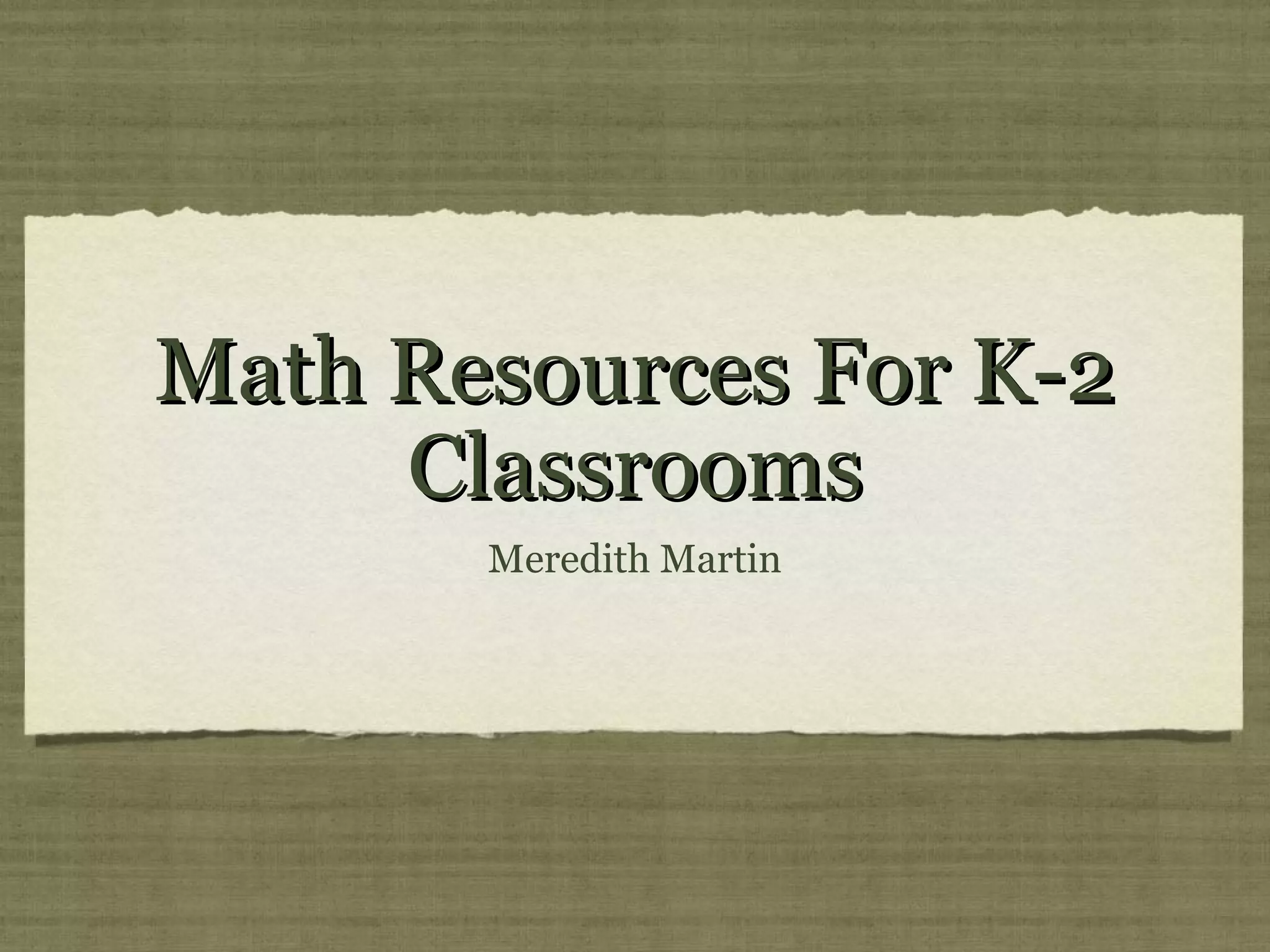 Mathemagic - Math Resources for Grades K-2 | PPT