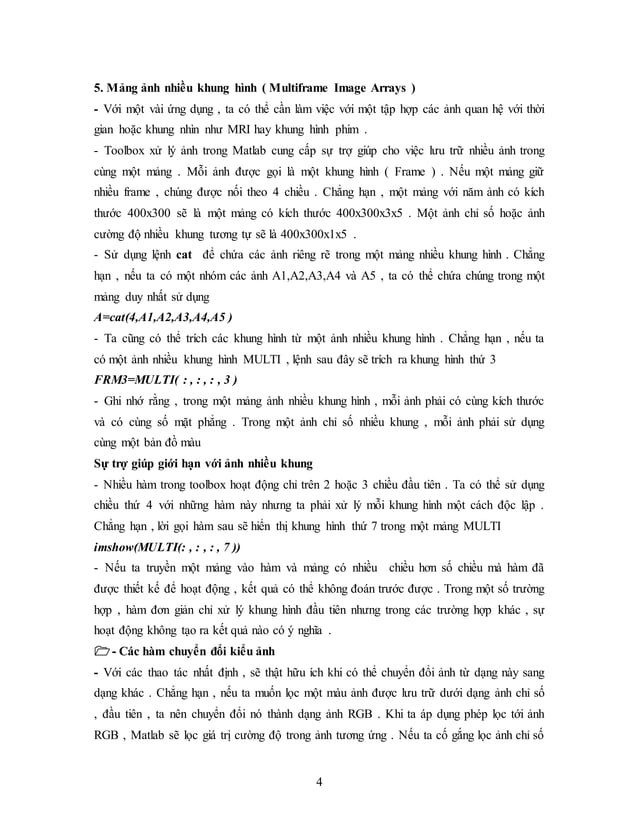 Mathlab cho xu ly anh | PDF