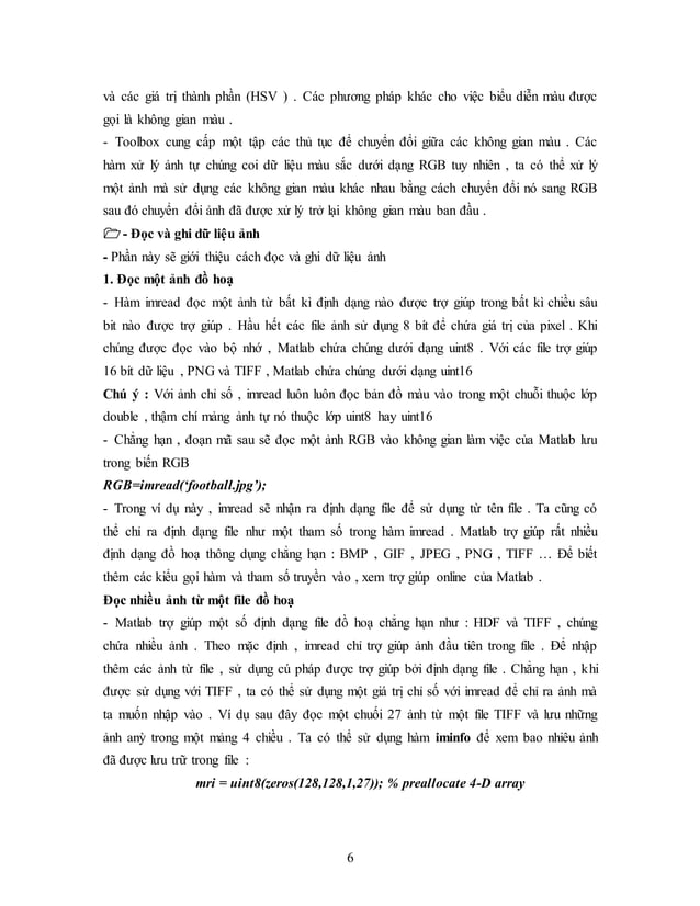 Mathlab cho xu ly anh | DOC