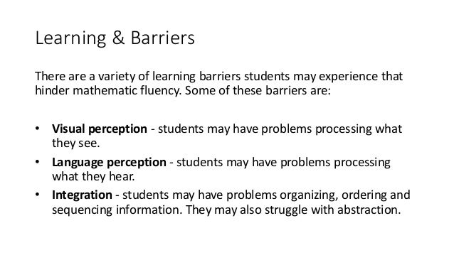 Math Learning & Barriers