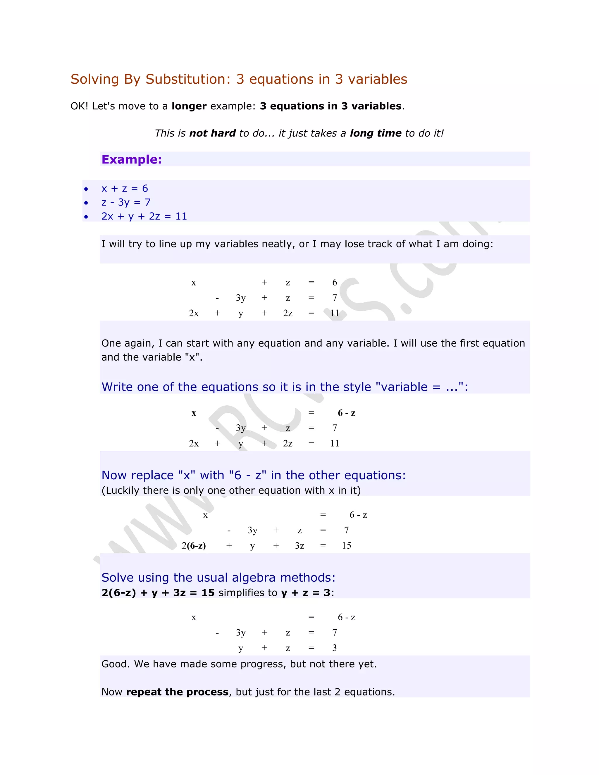 Math lecture 6 (System of Linear Equations) | PDF