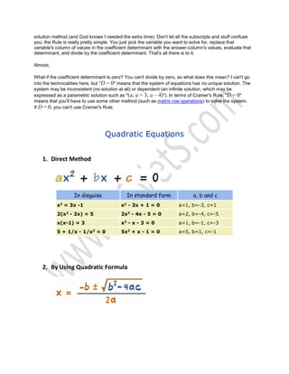 Math lecture 6 (System of Linear Equations) | PDF