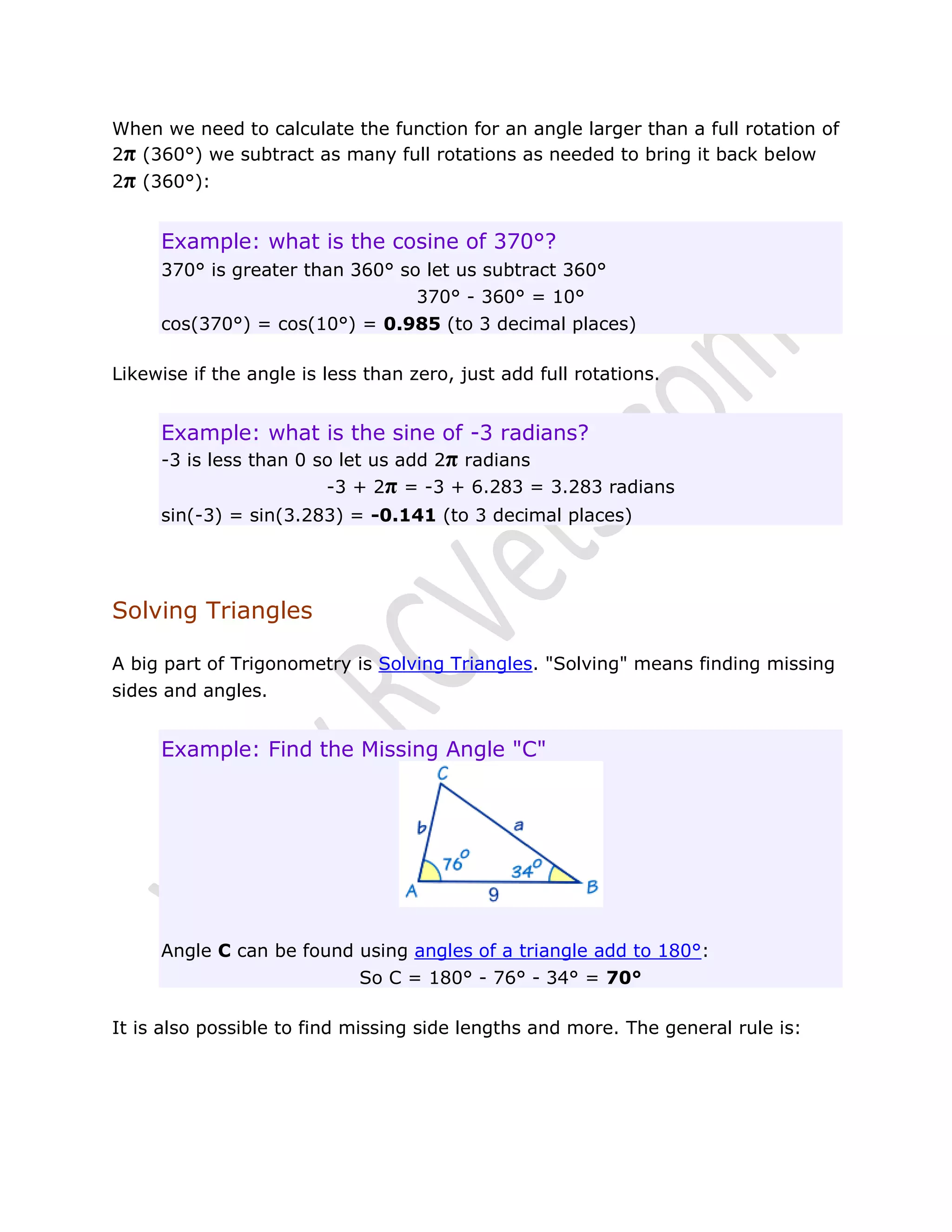 Math lecture 8 (Introduction to Trigonometry) | PDF