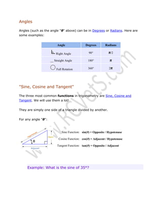 Math lecture 8 (Introduction to Trigonometry) | PDF