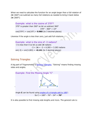 Math lecture 8 (Introduction to Trigonometry) | PDF
