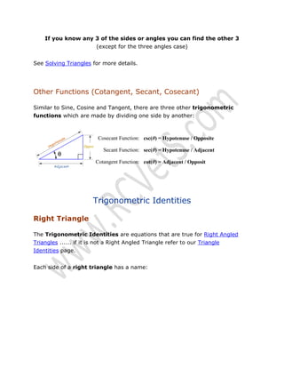 Math lecture 8 (Introduction to Trigonometry) | PDF