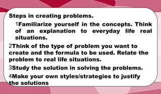 Lesson : Creating Problems with reasonable answers | PPTX