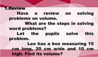 Lesson : Creating Problems with reasonable answers | PPTX
