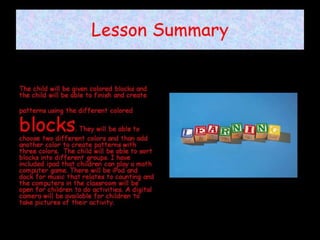 Math lesson for the preschooler using blocks | PPT