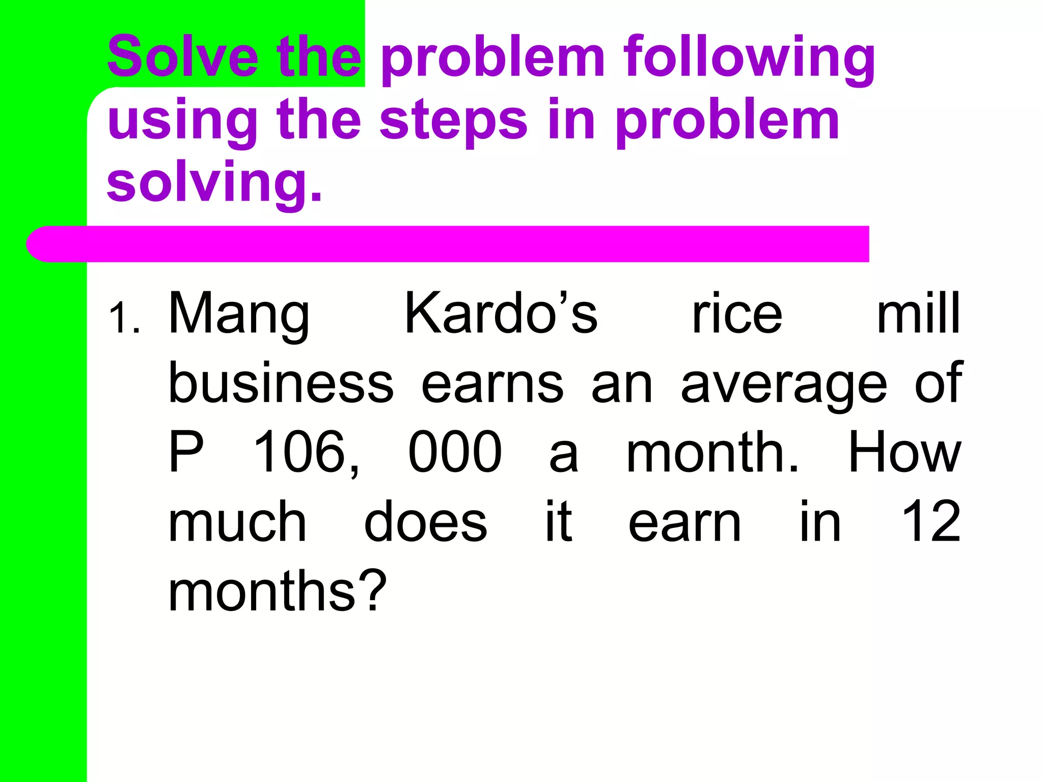 Math lesson problem solving | PPT