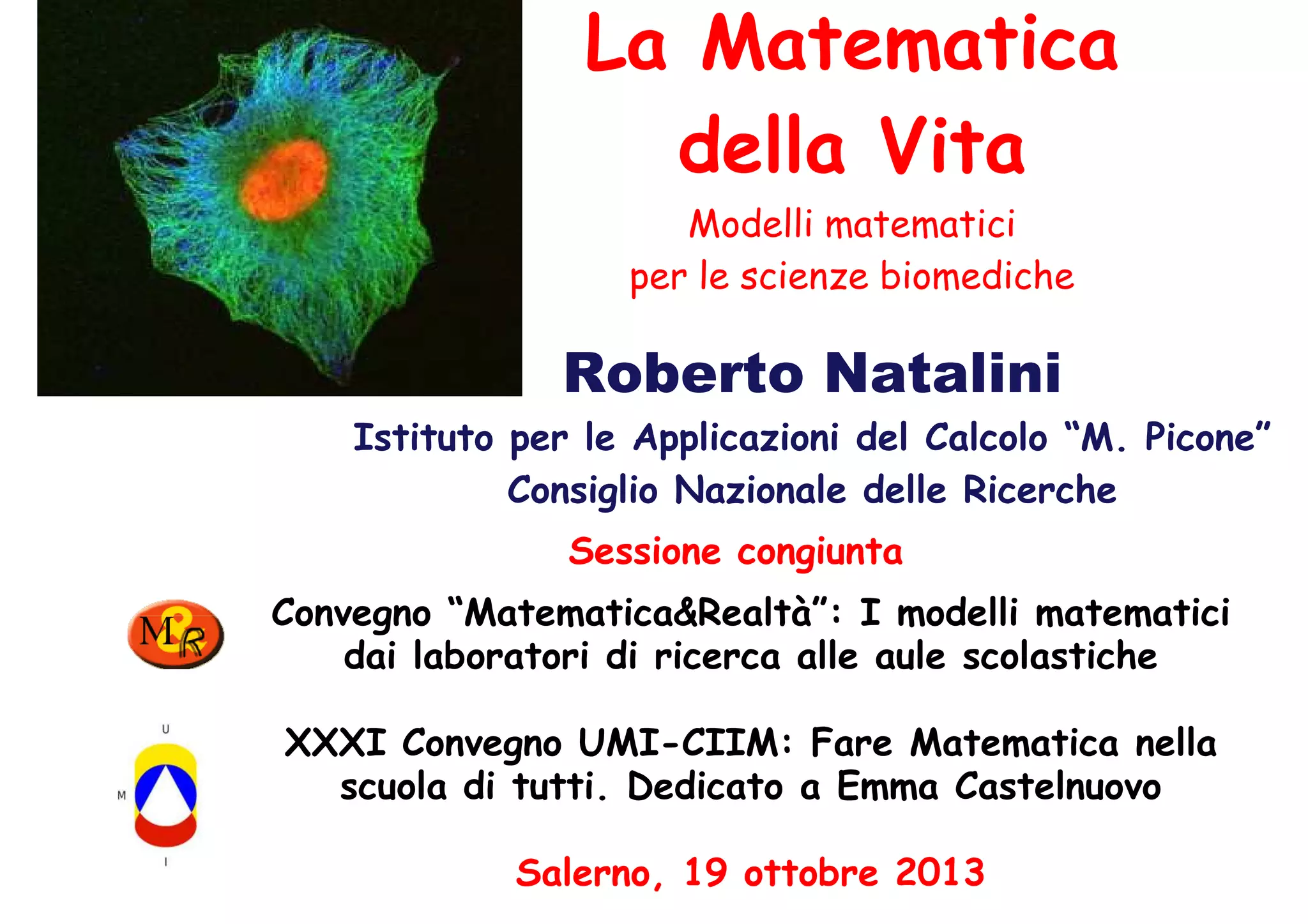 La Matematica della vita. Modelli Matematici nelle scienze biomediche | PDF | Chemistry | Science
