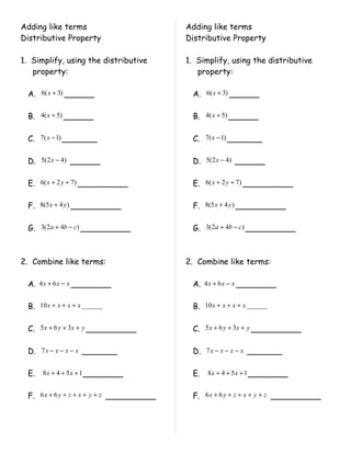 MATH: LIKE TERM DISTRIBUTION | DOC | Programming Languages | Computing
